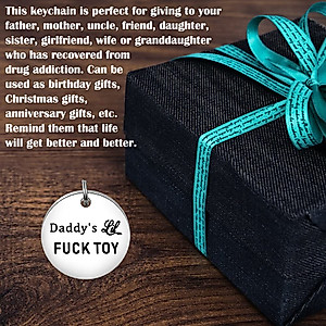Funny Couple Keychain BDSM BDSM Gift Kinky Gifts for Husband Naughty Jewlry (Daddys lil FUCK TOY)