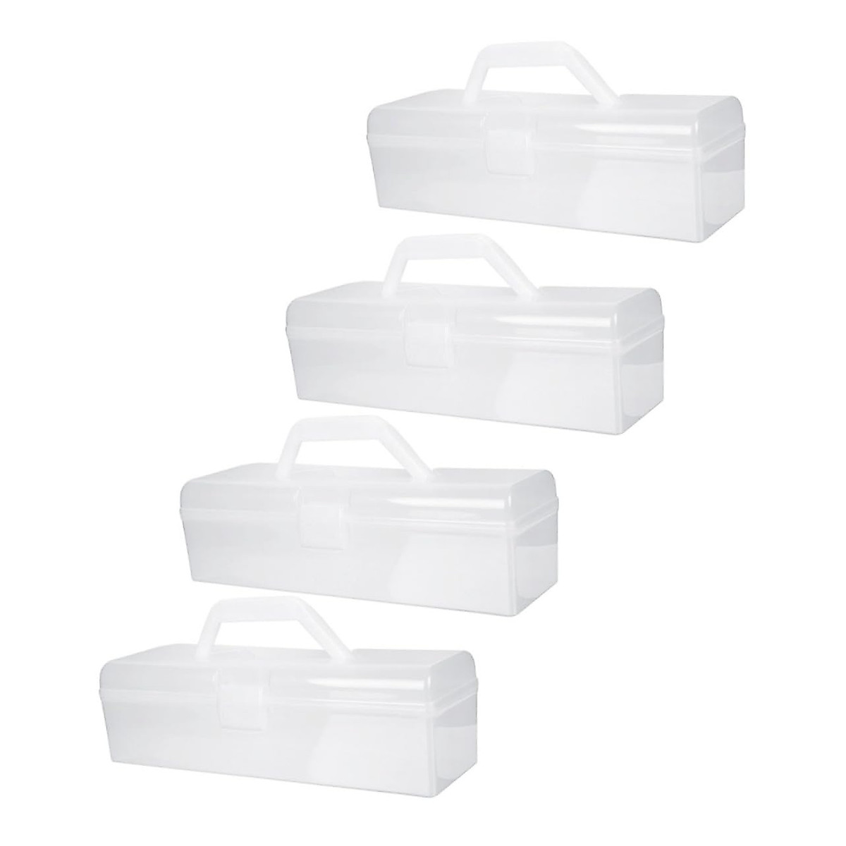 VILLCASE 4pcs Boxes Portable Storage Box Silverware Noodle Storage Container Utencil Storage Case Containers with Lids Coffee Bean Canister Kitchen Food Container Student Simple Drawer Pp