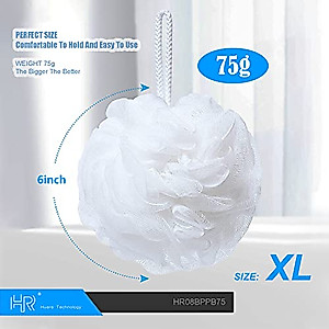 Loofah Sponge 75g Bath Sponge Exfoiating Body Scrubber HR Huare Technology Shower Loofah 3 Pack, Stocking Stuffers Xmas Gift Set for Family and Friends