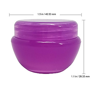 Beauticom 10G/10ML Frosted Container Jars with Inner Liner for Scrubs, Oils, Salves, Creams, Lotions, Makeup Cosmetics, Nail Accessories, Beauty Aids - BPA Free (6 Pieces, LIGHT Purple)