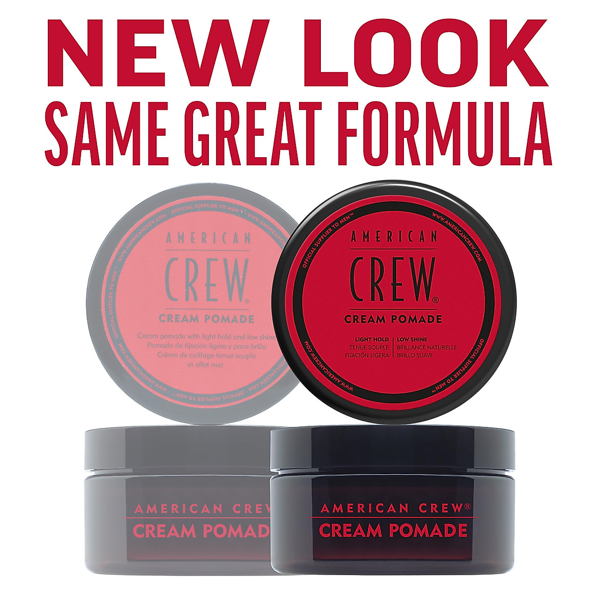 American Crew Men's Hair Cream Pomade, Like Styling Gel with Light Hold & Low Shine, 3 oz