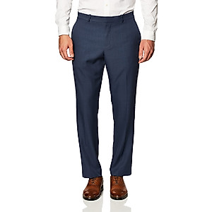 Perry Ellis Portfolio Men's Performance Dress Pant, Modern Fit, Non-Iron, Flat Front Stretch (Waist Size 30 - 42), Mood Indigo, 36W x 30L