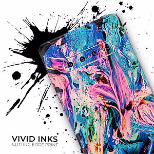 DesignSkinz Liquid Abstract Paint V20 Protective Vinyl Decal Wrap Skin Cover Compatible with The Samsung Galaxy S20 (Screen Trim & Back Glass Skin)