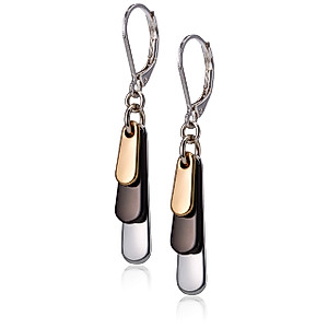 Nine West "Metal Motion" Tri-Tone Shaky Drop Earrings, Multi