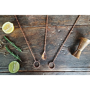 Sertodo Copper Ringer Bar Spoon | 16 inch | 100% Pure Copper, Heavy Gauge, Hand Forged | Mix Signature Cocktails in Style | Professional Bartender Grade | Gift the Mixologist's Choice in Barware