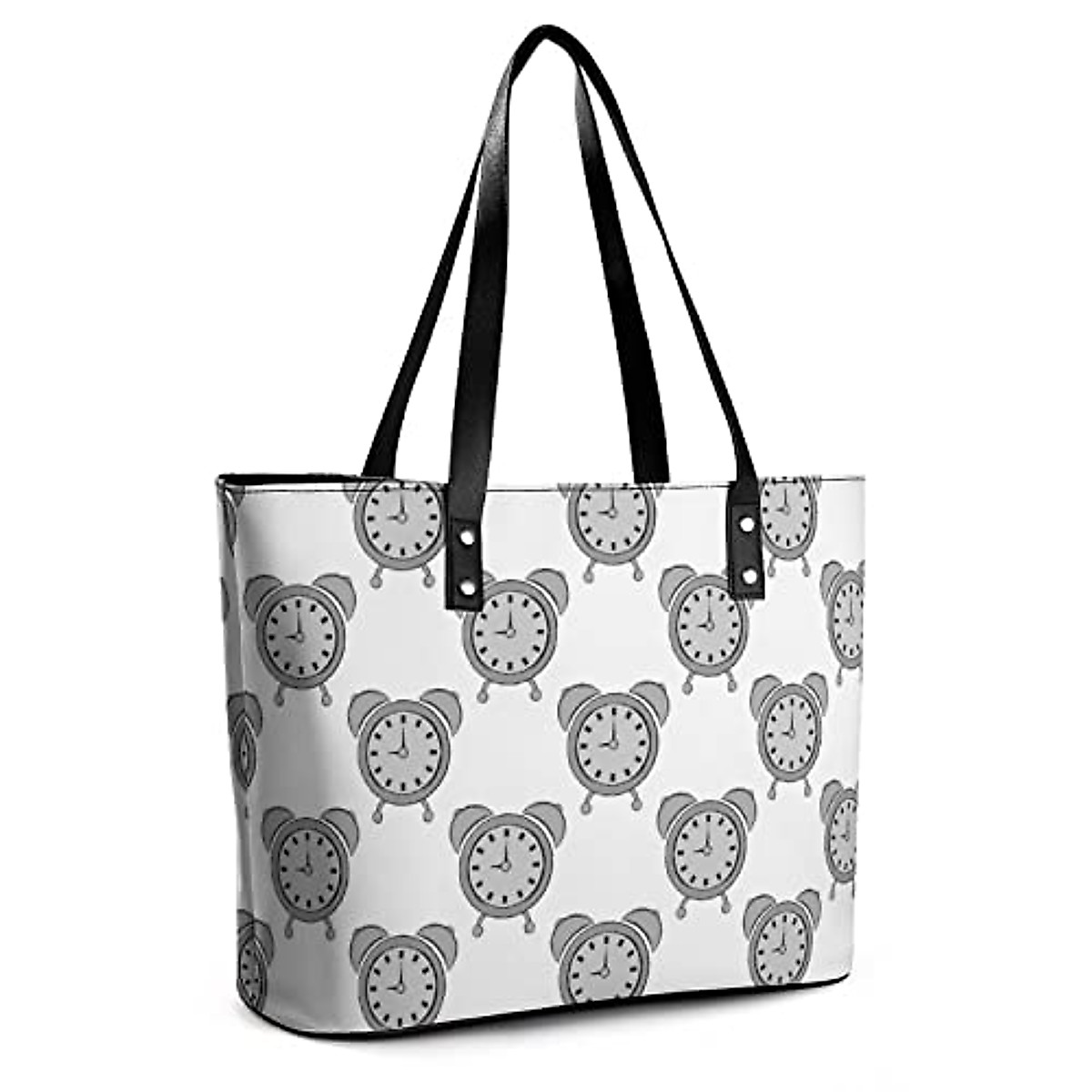 Womens Handbag Alarm Clock Leather Tote Bag Top Handle Satchel Bags For Lady