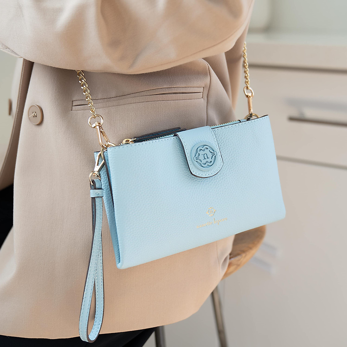 Nanette Lepore Triple Convertible Wallet on a String Ice Blue One Size