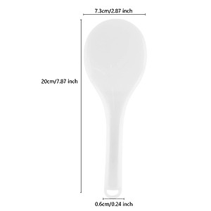 Cionyce 2PCS Plastic Rice Paddle Spoon Rice Scoop, Non-Stick Rice Spatula Rice Cooker Shovel Rice Serving Spoon 7.87 Inch (White E)