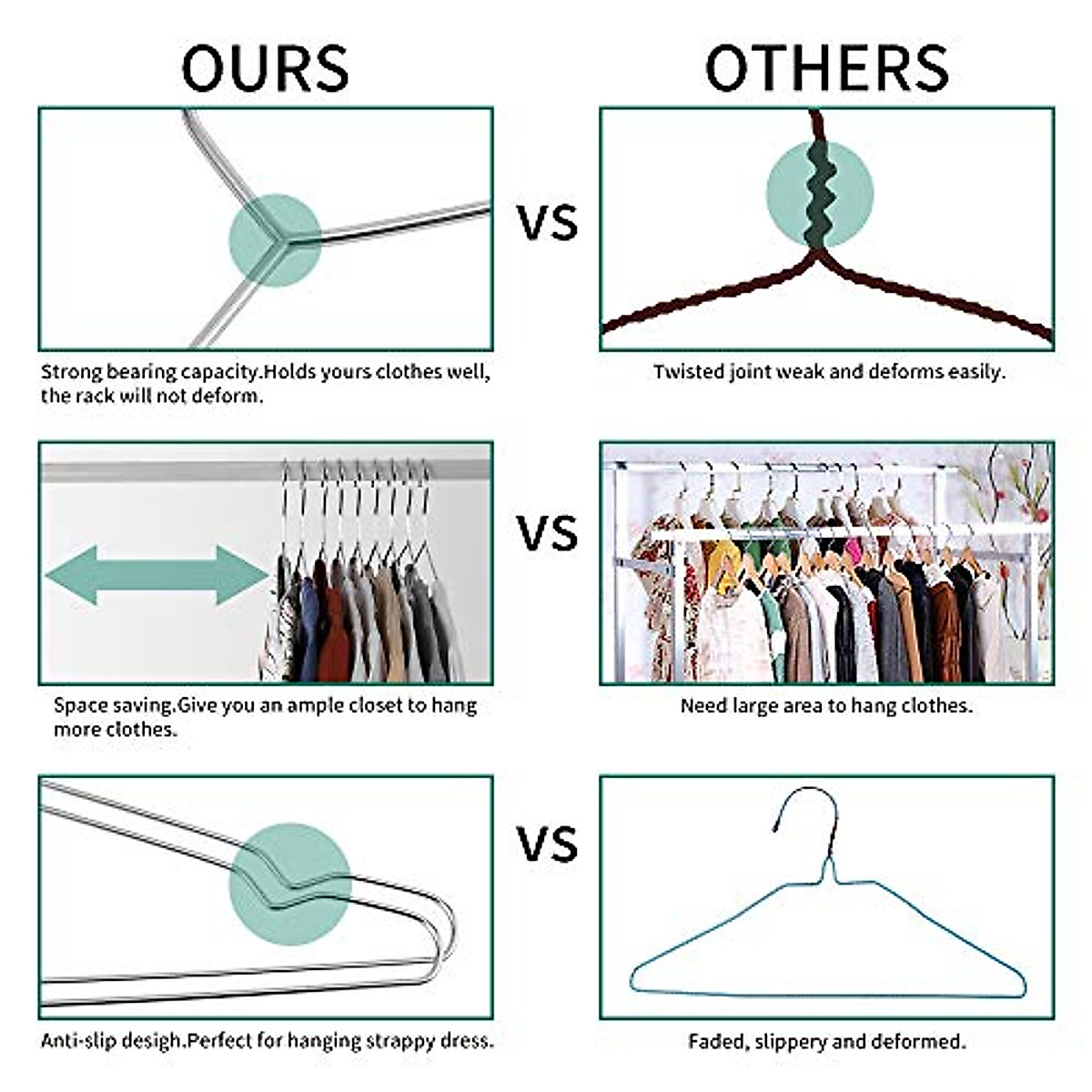 WYCQKL 40 Pack Coat Hanger and 30 Pack Hangers 16.5in