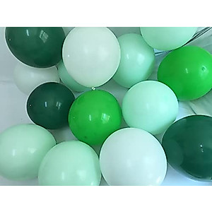 Light Dark Green and White Balloons -Pastel Emerald Green White Balloons 12inch for Birthday Baby Shower Wedding Graduation Anniversary Party Decorations
