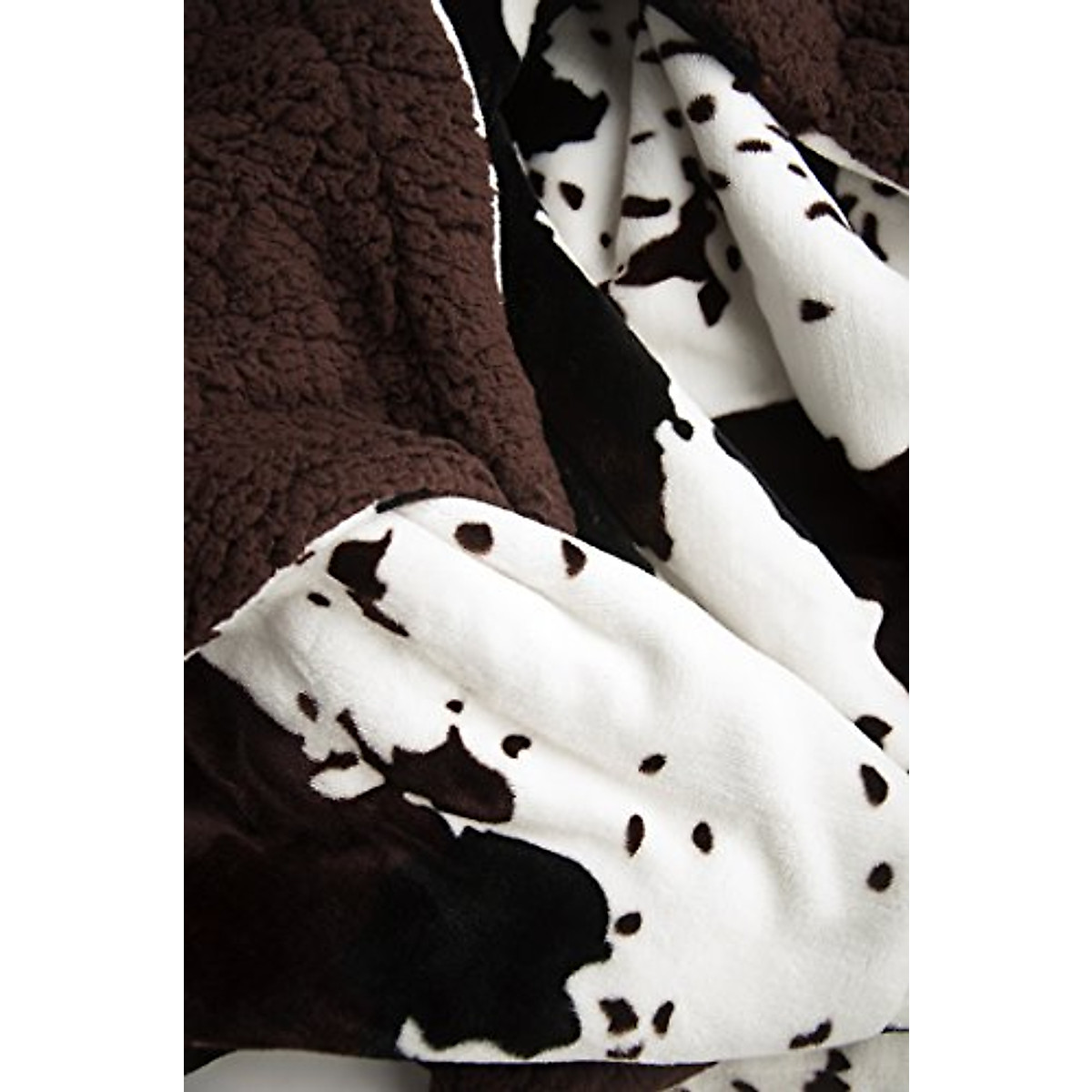 Tadpoles Sleeping Partners Plush Sherpa Cowhide Print Throw Blanket