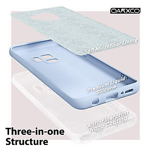 oakxco for Samsung Galaxy S9 Phone Case Liquid Silicone, Cute Thin Slim Soft Rubber TPU Plain Smooth Gel Cover for Women Girl Aesthetic, Matte Solid Protective & Shockproof, Aqua Sky Baby Light Blue