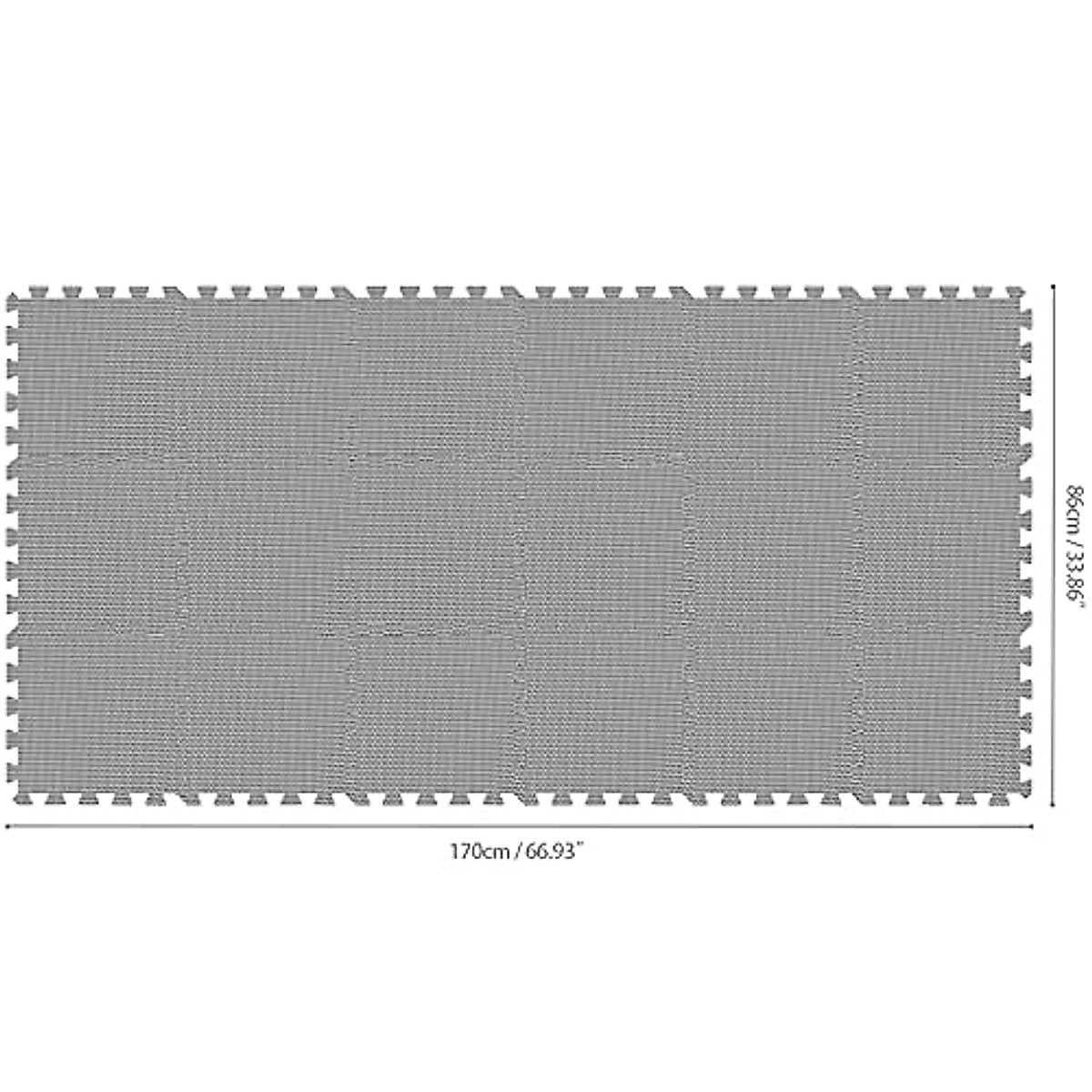 qqpp EVA Rubber 18 Tiles Interlocking Puzzle Foam Floor Mats - Baby Play Mat for Playing | Exercise Mat for Home Workout. Gray. QC-Lb18N