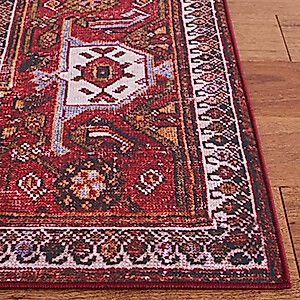 SAFAVIEH Tucson Collection Accent Rug - 3' x 5', Navy & Rust, Boho Persian Design, Non-Shedding Machine Washable & Slip Resistant Ideal for High Traffic Areas in Foyer, Living Room, Bedroom (TSN127N)