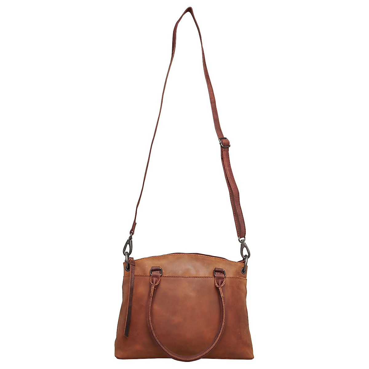 Lady Conceal Concealed Carry Whitely Leather Satchel (Cognac)