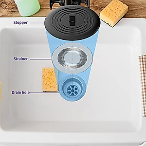 Ledorr 6PCS Kitchen Sink Strainer Sink Stopper, Universal Silicone Kitchen Sink Drain Strainer Cover Plug Stopper Kit, 4.5 Inch Stainless Steel Sink Filter Strainer, Food Catcher for Kitchen Sink