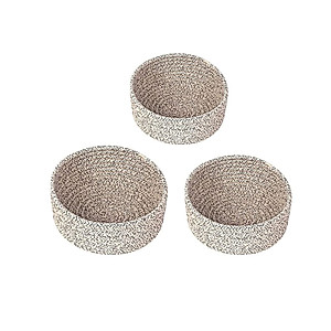 Gadpiparty Kids Toy Storage Bins 3pcs Woven Storage Basket Household Cotton Rope Office Decorative Basket Wicker Storage Baskets