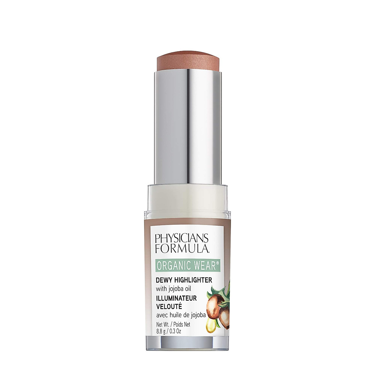 Physicians Formula Organic Wear All Natural Dewy Highlighter Stick Makeup, Makeup Honey Dew, Dermatologist Tested