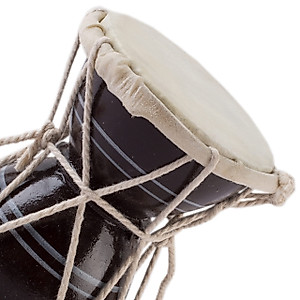 Handmade Wooden & Leather Classical Indian Folk Dumroo Damroo Damaru Hand Drum Set Percussion Decorative Collectible Showpiece World Musical Instruments (Brown)