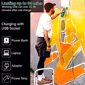 Cordless Airbrush Kit with Compressor,Upgraded 30PSI Portable Mini Airbrush Gun Set, Handheld Chargeble Dual Action air Brushes for Painting, Makeup, Nail, Mode, Cake, Tattoo