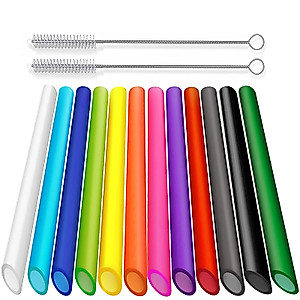 ALINK 10 Triatan Reusable Straws + 12 Reusable Boba Tea Straws