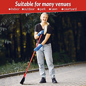 8 Pieces Broom Bulk Commercial Angle Broom Heavy Duty Indoor Outdoor Broom with Coated Metal Handle for Courtyard Garage Lobby Shop Home Kitchen Office Floor