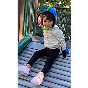 N'Ice Caps Toddler Baby Hat Mitten Set Boys Dino Fleece Gloves Warm Sherpa Lined (4-7 Years, Black/Royal/Neon Green Dino)