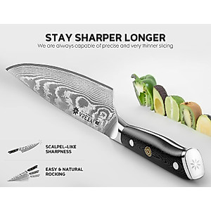 ASETY Damascus Knife Set 3 PCS, NSF Food-Safe Japanese Kitchen Knife Set with VG10 Steel Core, Ultra-Sharp Professional Chef Knife Set and Full Tang G10 Handle, Gift Box