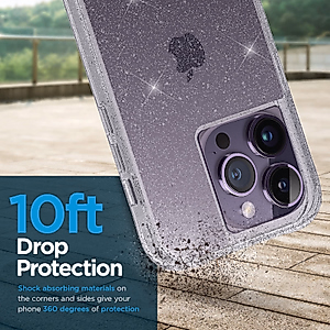 Case-Mate iPhone 14 Pro Max Case - Sheer Crystal [10FT Drop Protection] [Wireless Charging Compatible] Luxury Cover with Cute Bling Sparkle for iPhone 14 Pro Max 6.7", Anti-Scratch, Shock Absorbent
