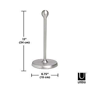 Umbra Teardrop Modern Design Paper Towel Holder, Nickel