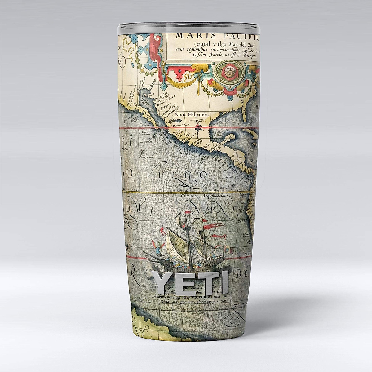Design Skinz The Vintage Coast Map - Skin Decal Vinyl Wrap Kit Compatible with The Yeti Rambler Cooler Tumbler Cups
