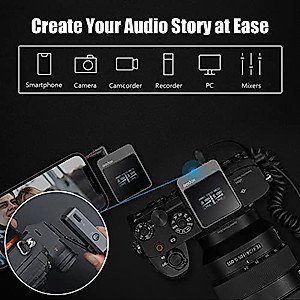 GODOX MoveLink M2 Kit for Cameras and Smartphones with Type c to 3.5mm Headphone Jack Adapter, 2.4GHZ Wireless Microphone System for Vlogger Youtuber, Interviewer Speaker Filmmaker