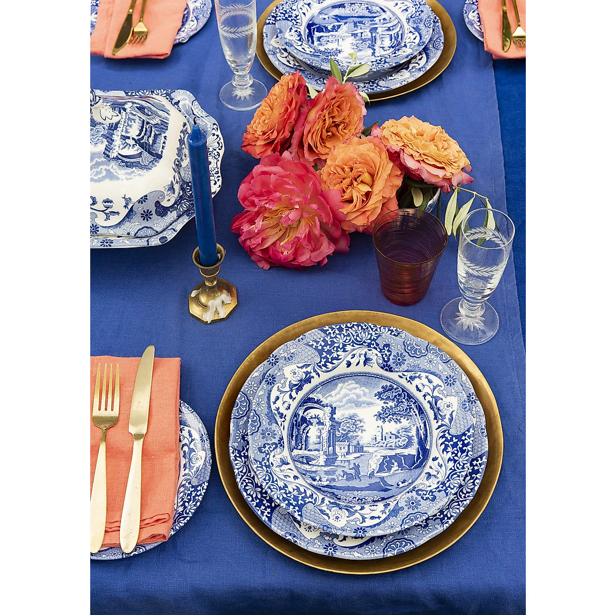 Spode Blue Italian Dinner Plates - Set of 4 (10.5 inch Dinner Plate)
