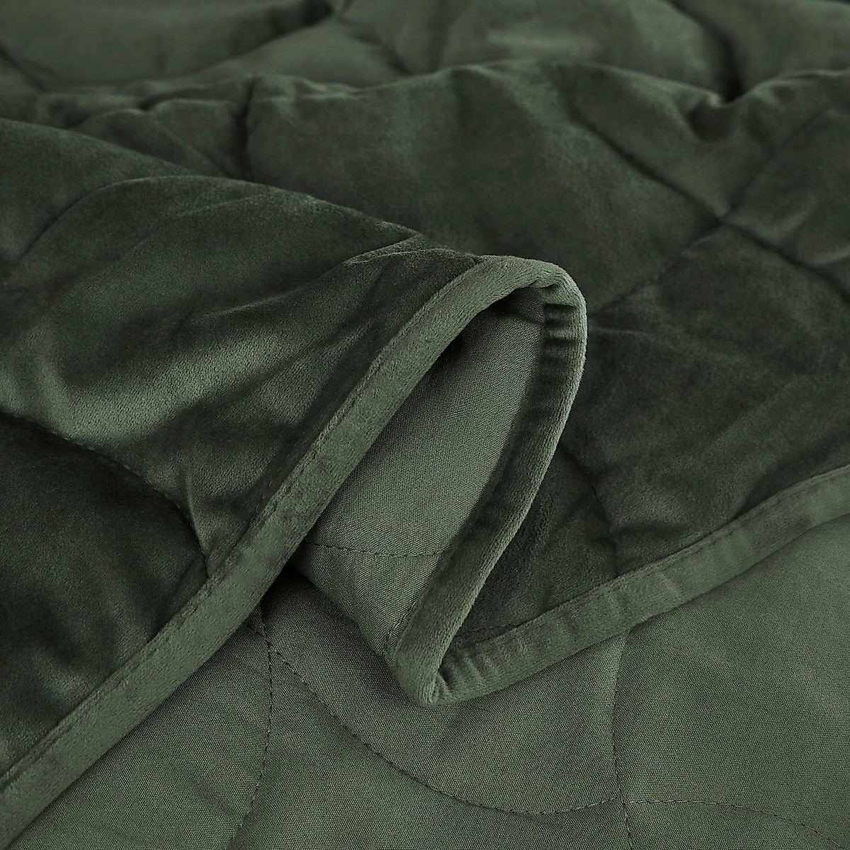 palassio Luxury Olive Green Velvet Twin Size Quilt Bedding Set with 1 Pillow Sham, Christmas Soft Cloud Cozy Warm Bedspread Coverlet for Kids, Lightweight Crushed Comforter for All Season