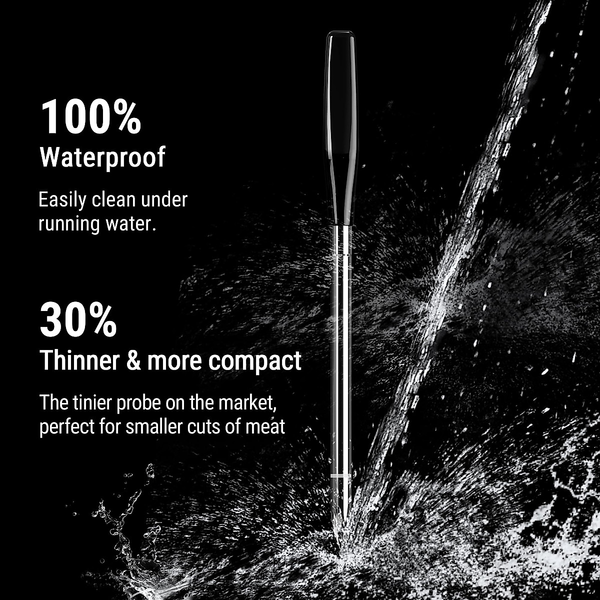 Thermopro TempSpike 600 ft Wireless Meat Thermometer with Ultra-Thinner Probe, Meat Thermometer Digital Wireless with LCD Booster, Bluetooth Meat Thermometer for BBQ Grill Smoker Rotisserie Sous Vide