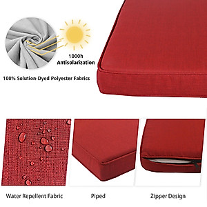 Sunshine Outdoor Patio Cushion Chili Outdoor Chair Pads 20x20 inch with Zipper, Suitable for Patio Furniture and Most Home Depot Furniture 2-Pack