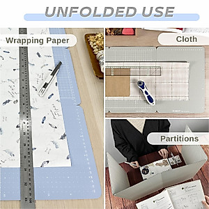 iMAT Flip Cutting Mat_M type, Self-healing, Foldable, Minimum Close to A4, Maximum 13.78'' x 37.8'', Double-sided Use, One Side: INCH, One Side: CM, Use in Crafts (Rose Pink)