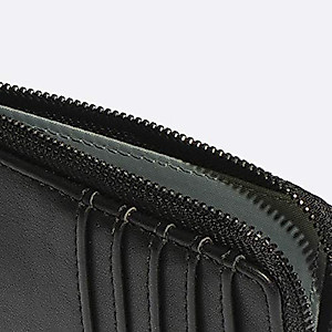 Pixie Mood Quinn 5 x 3 Vegan Leather Zippered ID Card Wallet, Black