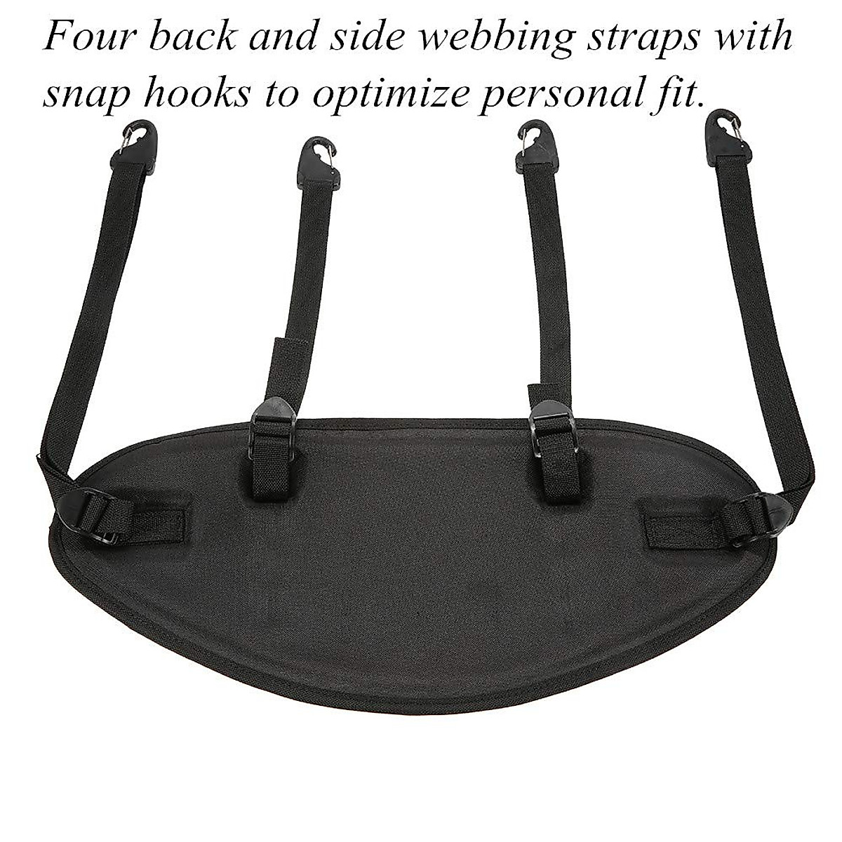 Lixada ​1pc Adjustable Kayaking Canoeing Sit On Top Kayak Seat Back Rest Seat Backrest Support Back Pad Band Antiskid Cushiony Black