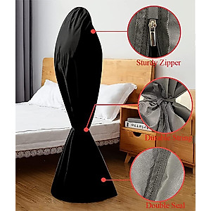 UCARE Fan Cover Dustproof Standing Pedestal Round Floor Electric Fan Dust Covers Household Patio Fans 420D Heavy Duty Oxford Cover Waterproof Floor Covers for Indoor Outdoor (Black)
