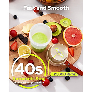 IHOM Portable Blender, Rechargeable Cordless Portable Blender for Shakes and Smoothies,10.5Oz BPA-Free Mini Blender,30 Watts, Single Serve Blender Cup for Kitchen, Gym, Travel, Office (Cream White)