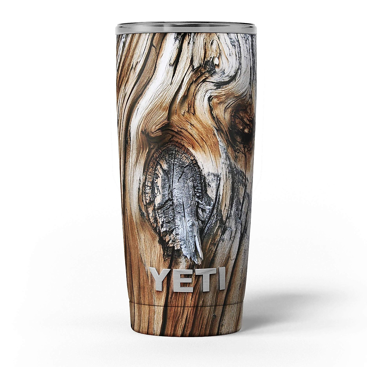 Design Skinz Raw Aged Knobby Wood - Skin Decal Vinyl Wrap Kit Compatible with The Yeti Rambler Cooler Tumbler Cups