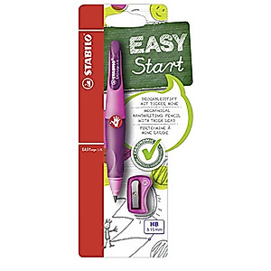 Handwriting Pencil - STABILO EASYergo 3.15 - Right Handed - Pink/Lilac + Sharpener