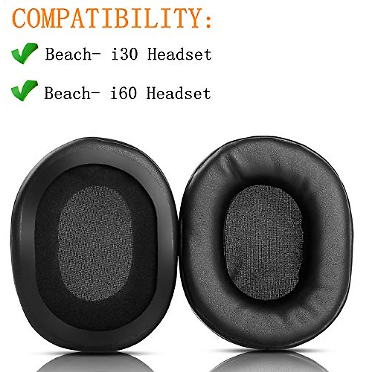 Beach- i30 Ear Pads-YunYiYi Replacement Earpads Cushions Pads Compatible with Turtle Beach- i30 Beach- i60 Headset (Black1)