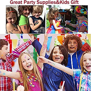 Temporary Glitter Tattoo Kit for Kids, 24 Glitter Colors,187 Unique Stencils, 2 Glue, 5 Brushes, Adults & Kids Arts Glitter Make Up Kit, Gifts for Girls Boys Birthday Party Festival Children's Day