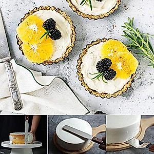 Cake Decorating Angled Icing Spatula Set of 6 8 & 10 Inch Wooden Handle Stainless Steel Offset Frosting Spatulas