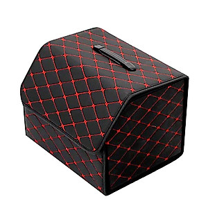 Folding Leather Car Trunk Storage Box Waterproof Cargo Storage Bag Storage Organize Storage Box (D L)