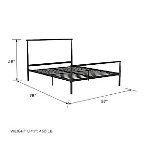 DHP Calixa Modern Metal Platform Frame, Full, Black