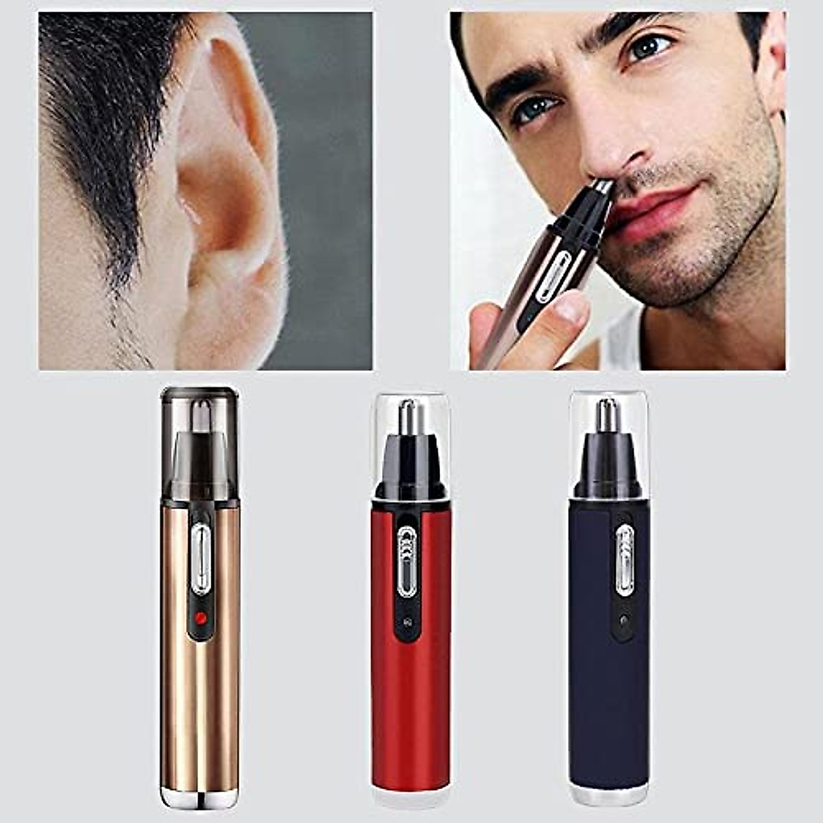 Electric Ear Neck Nose Hair Trimmer Eyebrow Trimmer Implement Shaver Clipper Shaver Man Woman Clean Trimer Razor Remover Kit IPX7 Waterproof Dual Edge Blades for Easy Cleansing (BLACK)