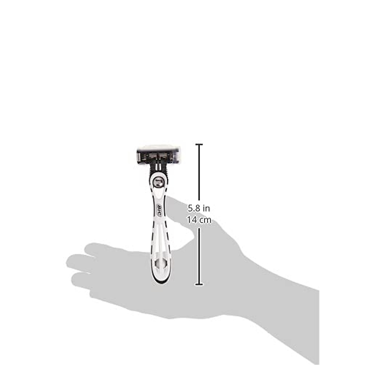 BIC Flex 5 Men's 5-blade Disposable Razor, For a Smooth and Comfortable Shave, 8-Count Pack of Mens Razors White